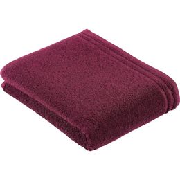 Vossen Badetuch &raquo;Calypso Feeling&laquo; mit schmaler Bord&uuml;re aus 100% Baumwolle, Vegan, einfarbig lila Walkfrottee, Obermaterial: 100% Baumwolle B/L: 67cmx140cm, 1