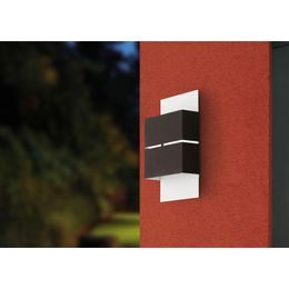 Eglo Wandleuchte &raquo;KIBEA Wandlampe, Stahl, IP54, Au&szlig;enlampe, Au&szlig;enleuchte, Garten, Lampe&laquo; LED-Board Warmwei&szlig; Wand-/Deckenleuchte, L15 x H26 x AL7,5 cm,