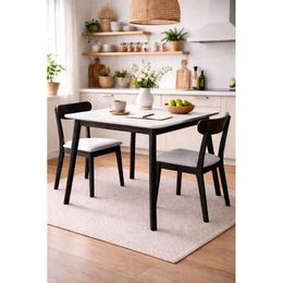 Esstisch &raquo;Esstisch Basic&ndash; ausziehbar, d&auml;nisches Design, mit Einlegeplatten&laquo; 90(164)x90 cm, Melamin / Massivholz, stabiler d&auml;nische Design Tisch 