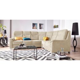 Sit & More sit&more Ecksofa &raquo;Boccaccio L-Form&laquo; mit Federkern und Kopfteilverstellung, wahlweise mit Schlaffunktion beige Kunstleder SOFTLUX ;Luxus-Microfaser (90