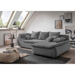 Home Affaire Ecksofa &raquo;Imola, bequem, aktuelle Steppung im Sitz, L-Form, Breite 270cm&laquo; wahlweise mit Bettfunktion grau Microfaser PRIMABELLE (100% 