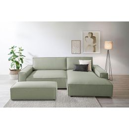 OTTO home Polsterecke &raquo;SHERWOOD XXL tief, L-Form, Schlaffunktion, Bigsofa, Cord, Leinenoptik&laquo; stellbar zum Schlafsofa (Krokodilverbinder), Cord, 