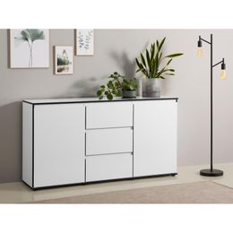 Hela Sideboard &raquo;Ariana&laquo; mit angeschr&auml;gten Griffmulden, Breite 160 cm schwarz-wei&szlig; B/H/T: 160cm x 85cm x 38cm, 3 Stk., 2 Stk.