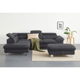 COTTA Ecksofa &raquo;Driver L-Form, B: 265 cm&laquo; Kopfteilverstellung, optional Schlaffunktion & Bettkasten grau Kunstleder SOFTLUX ;LEDER BEEFY (ein 