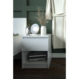 Home Affaire Nachttisch &raquo;Naia, Nachtkommode, Nachtschrank, Beistelltisch&laquo; mit 1 Schublade, Breite 40 cm, H&ouml;he 50 cm wei&szlig; B/H/T: 40,4cm x 49,5cm x 40cm