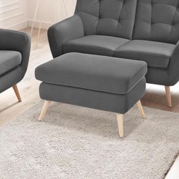 exxpo - sofa fashion Hocker &raquo;Scandi bequem und elegant mit hohem Holzfu&szlig;&laquo; bequem und elegant mit hohem Holzfu&szlig; grau Korpus: 100% PES;Luxus-Microfaser 