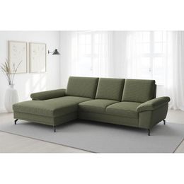 Sit & More sit&more Ecksofa &raquo;Chelsea L-Form, B: 264 cm, mit Armteil-& Sitztiefenverstellung&laquo; optional Schlaffunktion und Bettkasten gr&uuml;n 100% Polyester B/H/T: 