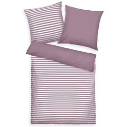 Tom Tailor HOME Bettw&auml;sche &raquo;MEDIUM STRIPES in Gr. 135x200cm, 155x220cm oder 200x220cm&laquo; 3 Stk. new bedroom, mit farbigem Markenrei&szlig;verschluss lila 