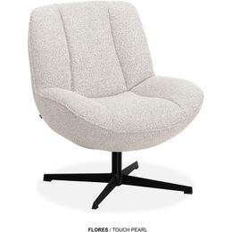 OMG Design Sessel &raquo;Flores&laquo; bequemer Sessel, mit Drehgestell wei&szlig; Stoff, 1 St&uuml;ck, B/H/T: 70cm x 91,5cm x 80cm