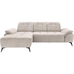 Home Affaire Ecksofa &raquo;Fiore modern und bequem, schmale Armlehnen, tolle Detailverarbeitung&laquo; zwei verschiedene Fu&szlig;farben w&auml;hlbar beige 93% Polyester, 7