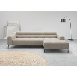 Home Affaire Ecksofa &raquo;Claya, 258 cm breit, L-Form, Kopfteilverstellung&laquo; Moderne Steppung, weicher Polsteraufbau & saugroboterfreundliche H&ouml;he 95% 