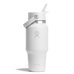 Hydro Flask Trinkflasche &raquo;24 OZ Wide Flex Straw Travel Bottle Cap, 710 ml&laquo; Geeignet f&uuml;r alle Wide Mouth Kappen und Deckel wei&szlig; Edelstahl 710ml