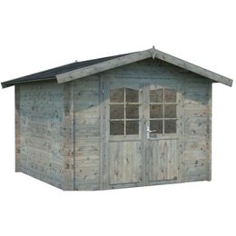 Palmako Gartenhaus &raquo;Lotta&laquo; 7,3 qm grau Massivholz ohne Fu&szlig;boden, ohne Dacheindeckung