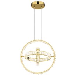 Globo LIGHTING H&auml;ngeleuchte &raquo;NEIL&laquo; LED-Modul 1 Stk. LED Kristall H&auml;ngeleuchte f&uuml;r Esszimmer gold 1, H: 130cm, 1 Stk.