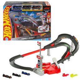 Hotwheels Autorennbahn &raquo;Racing Formel-1-Rennstrecke-Trackset&laquo; mit 3 Die-Cast-Spielzeugautos im Ma&szlig;stab 1:64 Einheitsgr&ouml;&szlig;e Autorennbahn