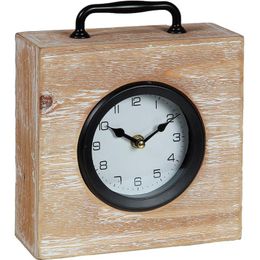 AMBIENTE HAUS Tischuhr &raquo;Tischuhr holz 23cm&laquo; schwarz Einheitsgr&ouml;&szlig;e