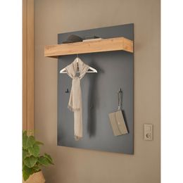 Home Affaire Garderobenpaneel &raquo;GiRON/CiTY, Wandregal in vier Farben, Flurgarderobe mit Hutablage&laquo; mit Kleiderstange und Haken, 100 cm breit grau 