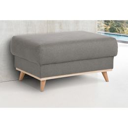 Home Affaire Hocker &raquo;Edina&laquo; auch in Baumwollmix-Bezug, im skandinavischem Stol grau Webstoff (100% Polyester);Baumwollmix (50% Baumwolle, 50% 