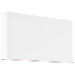 Brilliant Au&szlig;en-Wandleuchte &raquo;Welbie&laquo; 1 Stk. Warmwei&szlig; LED-Haust&uuml;rbeleuchtung - zweiseitiger Lichtauslass - 17,5cm Breite wei&szlig; 1, H: 9cm, 1 Stk.