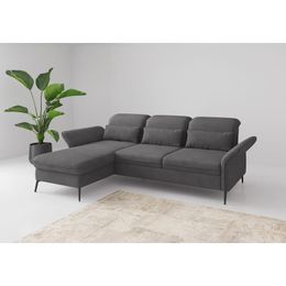 Sit & More sit&more Ecksofa &raquo;Emely, inkl. Sitztiefenverstellung&laquo; wahlweise mit Schlaffunktion,Bettkasten,Kopf- & Armteilverstellung grau 90% Polyester, 10% 