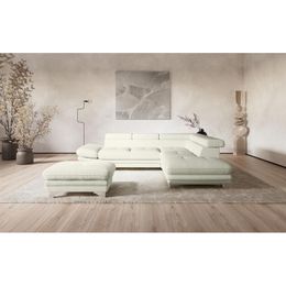 COTTA Ecksofa &raquo;Enterprise L-Form, B: 277 cm&laquo; Arm- & Kopfteilverstellung, optional Schlaffunktion wei&szlig; Softlux -Kunstleder;Luxus-Kunstleder B/H/T: 
