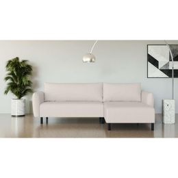 Home Affaire Ecksofa &raquo;Glandine&laquo; L-Form beige 100% Polyester B/H/T: 233cm x 82cm x 177cm, Struktur, Recamiere rechts