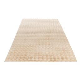Obsession Teppich &raquo;My Aspen 485&laquo; rechteckig 28 mm H&ouml;he Uni Farben, besonders weich, Hoch-Tief Effekt, handgetuftet beige Polyester B : 80cm 1 Stk., 28mm, L: 