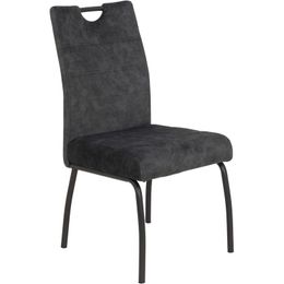 Hela 4-Fu&szlig;stuhl &raquo;EVELYN&laquo; (Set) 4 Stk.Komfortsitz mit Federkorb schwarz 100% Polyester B/H/T: 50cm x 97cm x 62cm, 4 Stk.