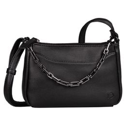 Tom Tailor Denim Damen Tom Tailor Denim Umh&auml;ngetasche &raquo;Cheryl&laquo; mit angesagter Gliederkette tragbar als Rucksack oder City-Shopper schwarz B/H/T: 22cm 