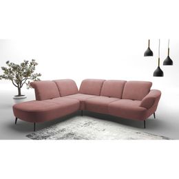Sit & More sit&more Ecksofa &raquo;Dance, L-Form, inkl. Sitztiefenverstellung&laquo; inkl. Click&Seat, optional mit Kopfteilverstellung rosa 95%Polyester 5%Polyamid B/H/T: 