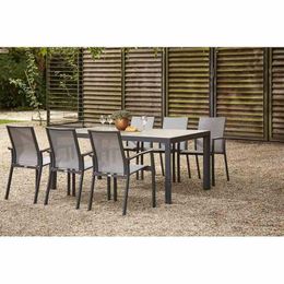 siena GARDEN Garten-Essgruppe &raquo;Velia&laquo; 7 Stk. tlg. grau Aluminium Einheitsgr&ouml;&szlig;e