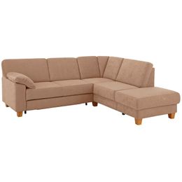 Home Affaire Ecksofa &raquo;Belfort L-Form&laquo; mit Federkern, wahlweise mit Schlaffunktion und Stauraum braun Struktur fein ( 100% Polyester);Luxus-Microfaser 