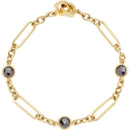 Leonardo Damen Leonardo Armband &raquo;Delica Clip&Mix&laquo; mit Kristallglas schwarz 19cm, Edelstahl