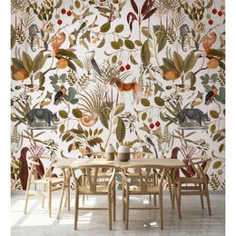 marburg Fototapete &raquo;Virginie&laquo; matt glatt moderne Tapete f&uuml;r Wohnzimmer Schlafzimmer K&uuml;che gr&uuml;n Vlies B/L: 2,65m x 3,4m, Rollen: 1