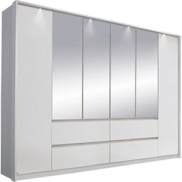 Rauch Dreht&uuml;renschrank &raquo;Mainz mit Spiegel und Passepartout&laquo; optional mit Beleuchtung, Au&szlig;ent&uuml;ren mit Push-to-Open Funktion wei&szlig; Holzwerkstoff B/H/T: 