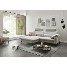 Die PlanBar Ecksofa &raquo;ZE-EM20028 L-Form, Breite 248 cm&laquo; wahlweise mit Kopfst&uuml;tzen und Sitztiefenverstellung beige 95% Polyester;5% Nylon B/H/T: 248cm x