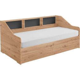 Relita Stauraumbett &raquo;Rene&laquo; ausziehbarer Unterbau und 2 Schubladen. Lieferung ohne Matratze braun Liegefl&auml;che L&auml;nge B: 200cm x 90cm, ohne Matratze