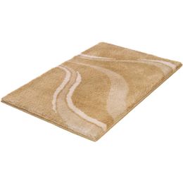 Kleine Wolke Badematte &raquo;&raquo;Vento&laquo;, Badvorleger, Badezimmer Teppich&laquo; H&ouml;he 20 mm rutschhemmend beschichtet fu&szlig;bodenheizungsgeeignet Badteppich, modernes Welledesign, 