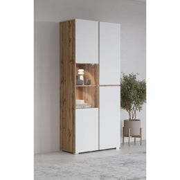 OTTO home Vitrine &raquo;Cross, H&ouml;he 183,5 cm, moderne grifflose Standvitrine mit 3 T&uuml;ren&laquo; Hochschrank mit viel Stauraum, Glast&uuml;r und verstellbaren 