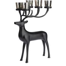 Gilde Skulptur &raquo;Figur Hirsch Ciervo Geweih&laquo; schwarz Aluminium B/H/T: 31,5cm x 47,5cm x 18cm