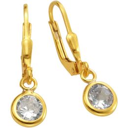 Firetti Damen Paar Ohrh&auml;nger &raquo;Schmuck Geschenk, Ohrringe Solit&auml;r, Silber 925&laquo; mit Zirkonia (synth.) gold Silber 925 (Sterlingsilber)