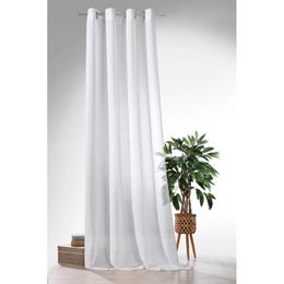 Weckbrodt-Gardinen Vorhang &raquo;Natural Chic&laquo; &Ouml;sen 1 Stk. tlg. Leinen-Optik, Webstreifen, halbtransparent, Gardine, Store grau Polyester 245cm, &Ouml;sen, 135cm