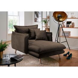 Home Affaire Loveseat &raquo;Lazio&laquo; moderner Sessel mit einer bequemen Polsterung, 2 Stk. Zierkissen braun 100% Polyester Velours, Bezugsfarbe dunkelbraun, 