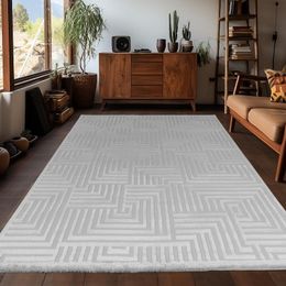 Ayyildiz Teppiche Teppich &raquo;SAHARA 1114&laquo; rechteckig 12 mm H&ouml;he L&auml;ufer / Pflegeleicht / Strapazierf&auml;hig / Trend Colors/ Wohnzimmer silber Polypropylen B : 120cm 1 Stk., 