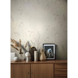 marburg Vliestapete &raquo;Graphic Grandeur&laquo; grafisch moderne Tapete f&uuml;r Wohnzimmer Schlafzimmer K&uuml;che beige Vlies B/L: 0,53m x 10,05m, Rollen: 1