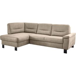 Die PlanBar Ecksofa &raquo;PP-PF23172 L-Form, Breite 244 cm&laquo; Eckgarnitur mit besonders kleinem Stellma&szlig; ca. 160 x 244 cm beige 100% Polyester B/H/T: 244cm x