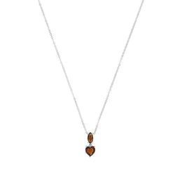 Amor Damen Kette mit Anh&auml;nger &raquo;Schmuck Geschenk, Herz&laquo; mit Glasstein braun Silber 925 (Sterlingsilber), L: 45 B: 1mm