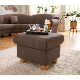 Home Affaire Hocker &raquo;Milano Vintage&laquo; braun 100% Polyester B/H/T: 62cm x 45cm x 50cm, Luxus-Microfaser in Lederoptik, Hocker