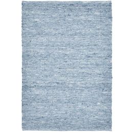 Theko Wollteppich &raquo;Alm Freude&laquo; rechteckig 12 mm H&ouml;he Handweb Teppich, reine Wolle, meliert, handgewebt, Wendeteppich blau Schurwolle B : 60cm 1 Stk., 
