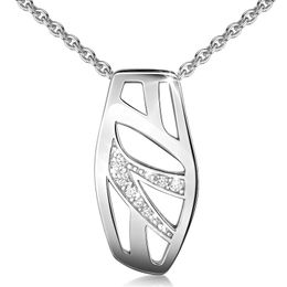 Firetti Damen Kette mit Anh&auml;nger &raquo;Schmuck Geschenk Silber 925 Halsschmuck Blatt- oder Federdesign&laquo; Made in Germany - mit Zirkonia (synth.) Silber 925 